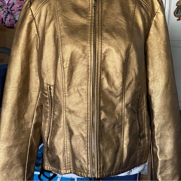 Baccini | Jackets & Coats | Vintage Baccini Metallic Gold Leather ...